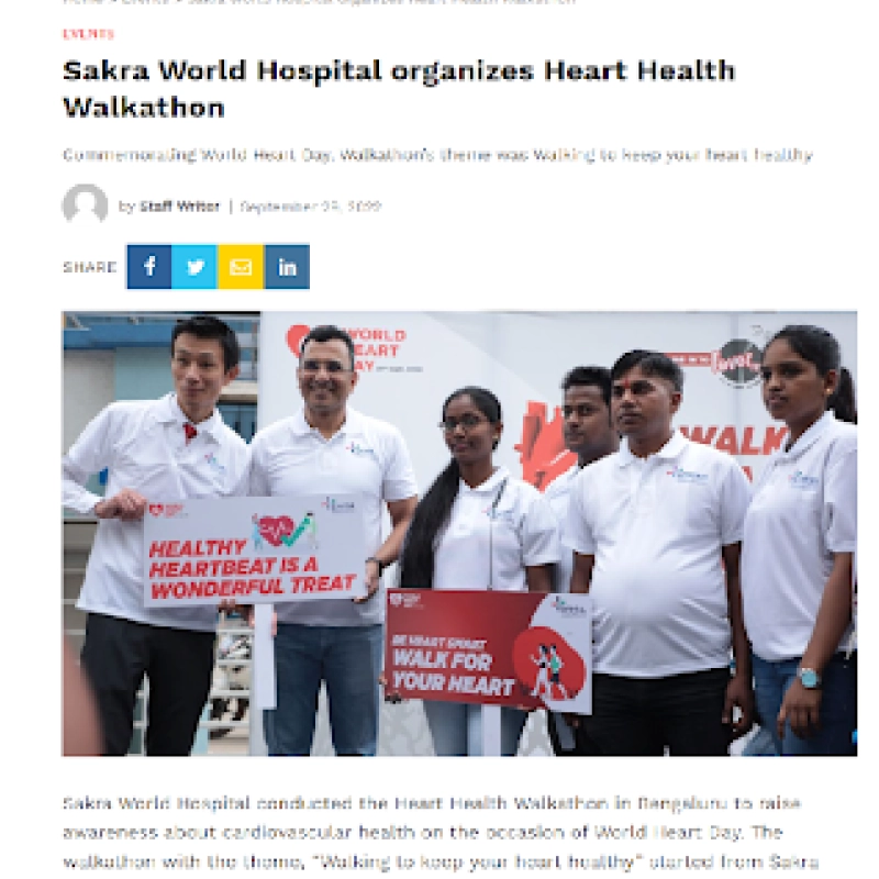 Sakra World Hospital commemorates World Heart Day with Heart Health ...